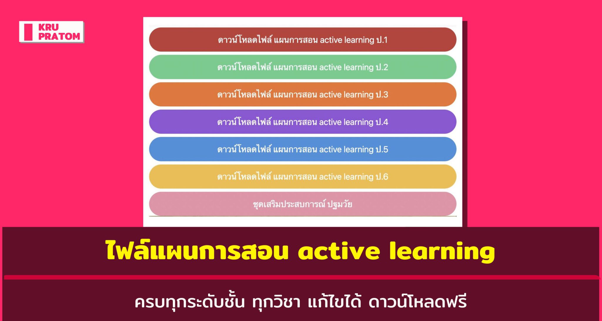 แจกไฟล์แผนการสอน Active learning ครบทุกระดับชั้น ทุกวิชา แก้ไขได้ ดาวน์ ...